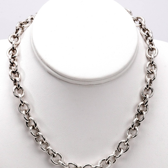Tiffany & Co. | Jewelry | Tiffany Chain Link Necklace With Heart ...